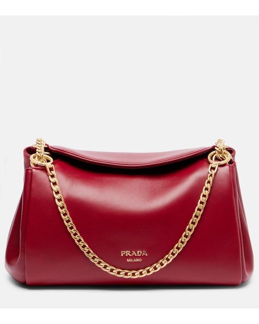 Prada Tumulte Small Leather Shoulder Bag in Red | Lyst UK