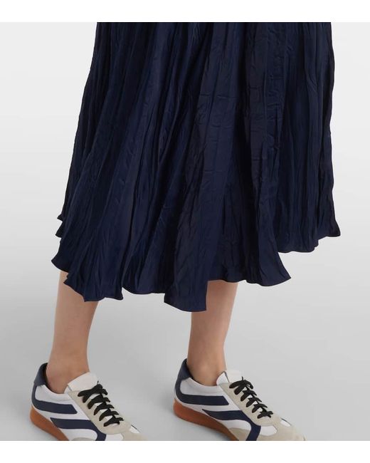 Polo Ralph Lauren Crushed Satin Midi Skirt in Blue | Lyst