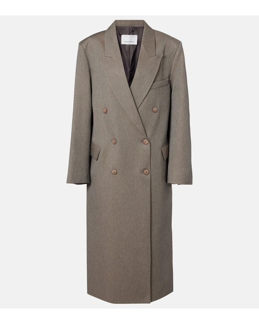 Frankie Shop Jane Double-Breasted Coat in Brown | Lyst UK
