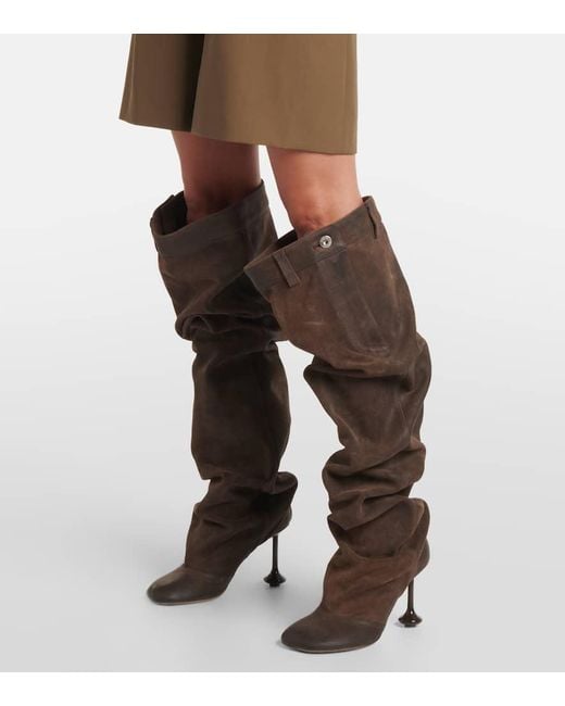 Loewe Toy Panta Leather Over-the-knee Boots in Brown | Lyst