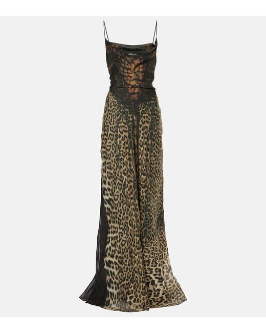 Jean Paul Gaultier Leopard-print Tulle Gown in Green | Lyst