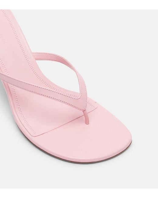 AMINA MUADDI Juliette Leather Thong Sandals in Pink | Lyst UK