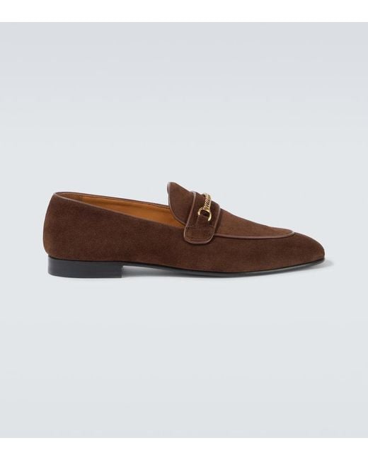 Tom Ford Liam Chain-Detail Suede Loafers in Brown for Men | Lyst