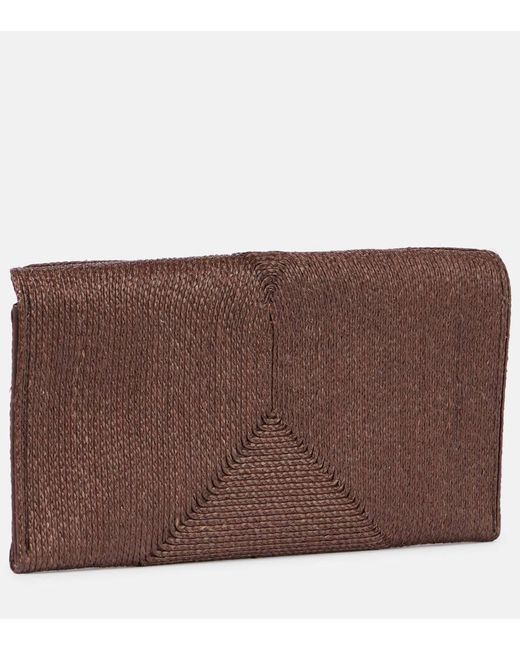 Aquazzura Vacanza Small Raffia Clutch in Brown | Lyst