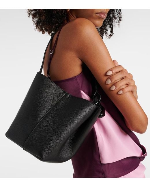 JW Anderson Jwa Corner Small Leather Bucket Bag in Black | Lyst