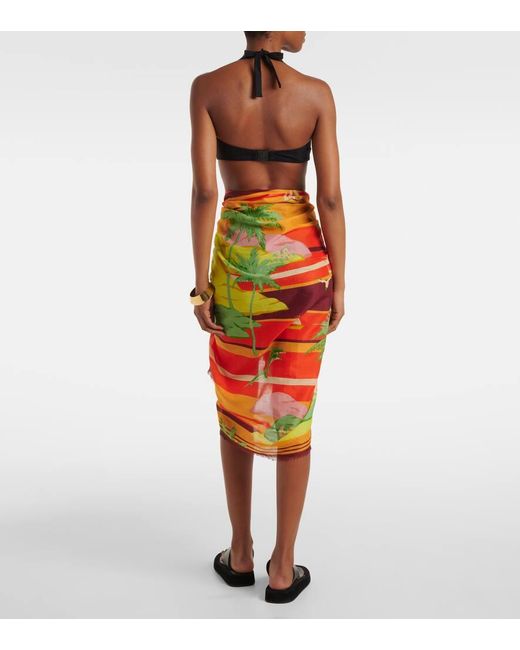 ALÉMAIS Palm Island Cotton Beach Cover-Up in Orange | Lyst