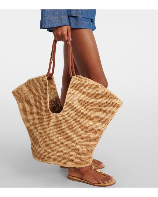 Zimmermann Goldentime Large Raffia Tote Bag in Natural | Lyst
