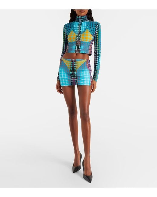 Jean Paul Gaultier Re-Edition Printed Miniskirt in Blue | Lyst UK