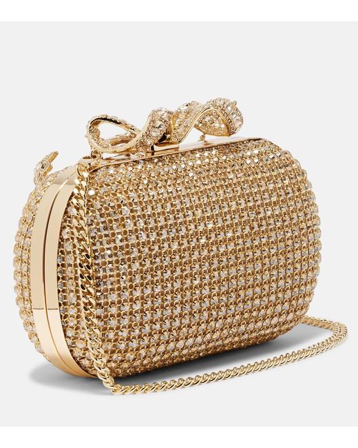 Self-Portrait Bow-Detail Chainmail Clutch in Metallic | Lyst