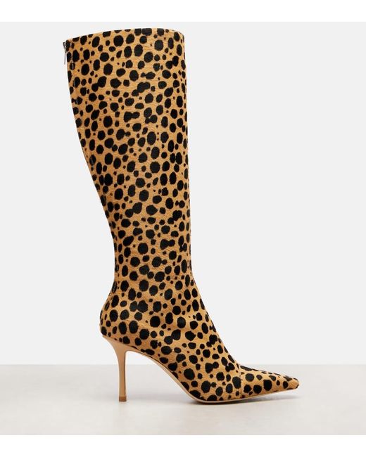 Jimmy Choo X Conner Ives Gloria 85 Pony Hair Cheetah Knee-High Boots in ...