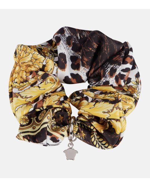 Versace Wild Barocco Twill Scrunchie in Metallic | Lyst UK