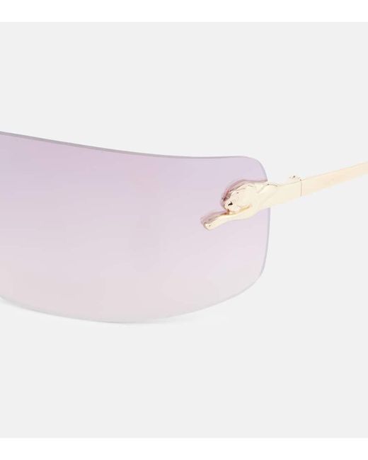 Cartier Panthere De Cartier Rectangular Sunglasses in Pink | Lyst