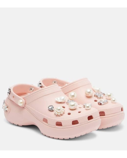 Simone Rocha X Crocs Embellished Platform Clogs in Pink | Lyst UK