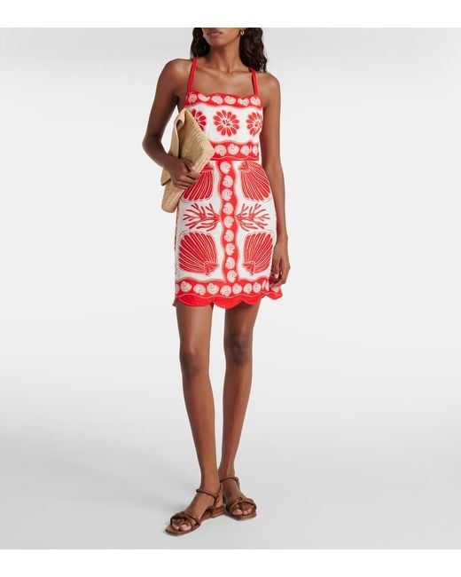 FARM Rio Ainika Shell Euroflax Premium Linen Mini Dress, Ainika Shell ...