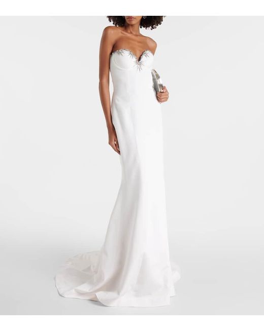 Miss Sohee Iris Embellished Silk Maxi Dress in White | Lyst