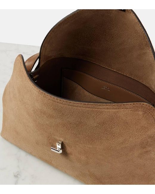 TOTEME T-Lock Suede Tote Bag in Brown | Lyst UK