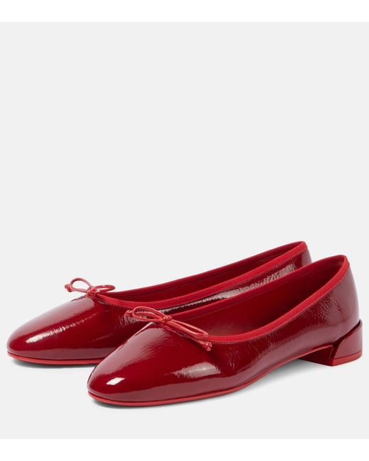 Christian Louboutin Sweet Jane Patent Leather Ballet Flats in Red | Lyst