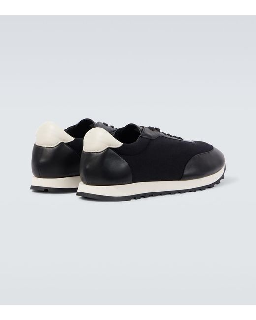 The Row Owen Leather-Trimmed Sneakers in Blue for Men | Lyst