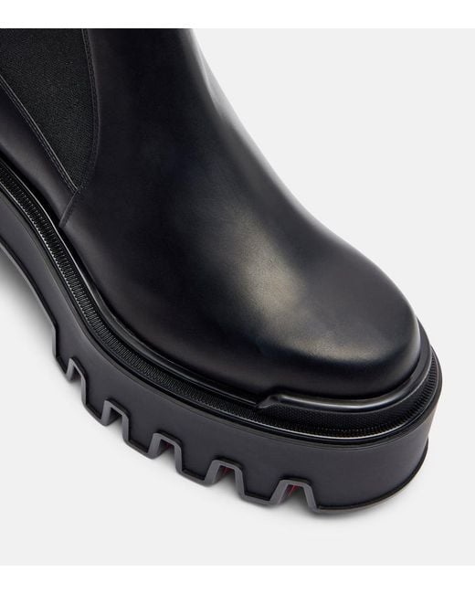 Christian Louboutin Marchacroche Leather Chelsea Boots in Black | Lyst UK