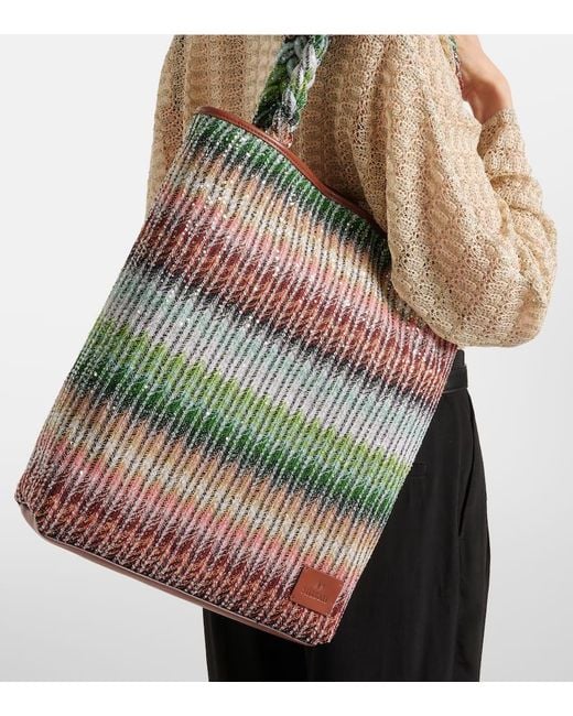 Missoni Zigzag Large Leather-Trimmed Tote Bag | Lyst