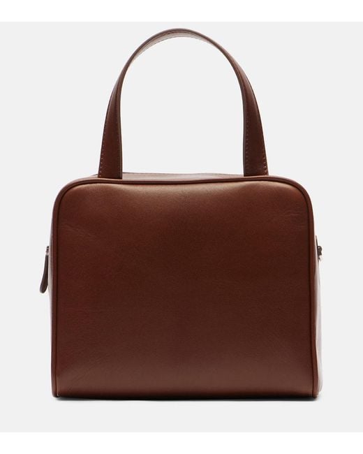The Row Ray Leather Tote Bag in Brown | Lyst