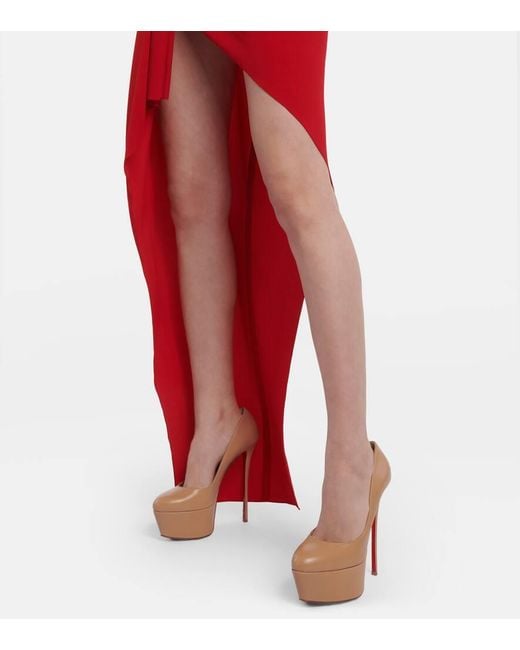 Christian Louboutin Dolly Alta 160 Leather Platform Pumps in Natural | Lyst