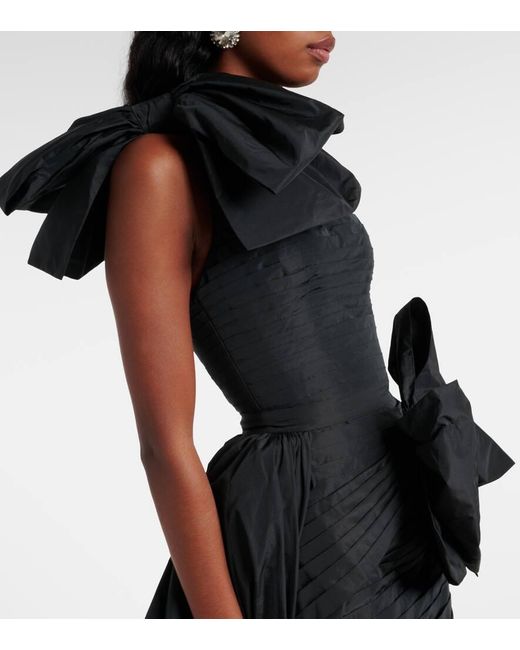 Elie Saab Bow-Detail Taffeta Bustier Gown in Black | Lyst