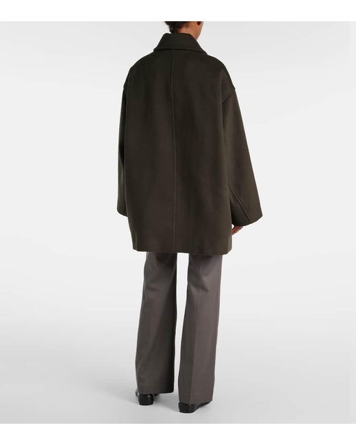 Frankie Shop Marian Oversized Wool-Blend Peacoat in Black | Lyst