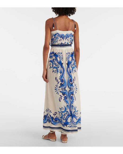 FARM Rio Garden Tiles Wide-leg Pants in Blue | Lyst