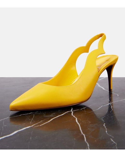Christian Louboutin Hot Chick Sling 70 Leather Slingback Pumps in ...