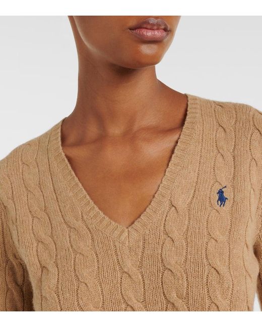 Polo Ralph Lauren Kimberly Wool And Cashmere Sweater in Natural | Lyst