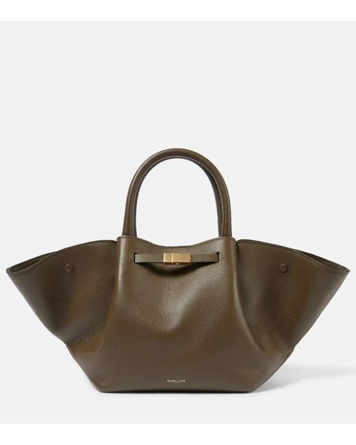 DeMellier London New York Midi Grained Leather Tote Bag in Brown | Lyst