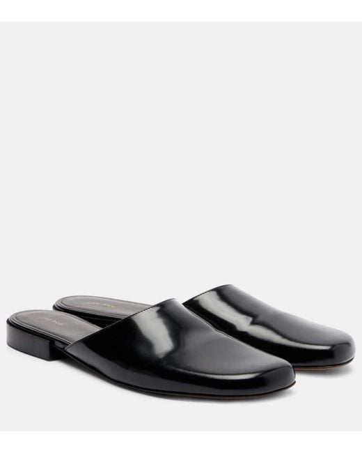 The Row Penelope Calf Hair Mules in Black | Lyst