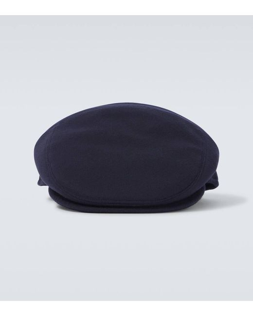 Borsalino Vincenzo Wool Flat Cap in Blue for Men | Lyst