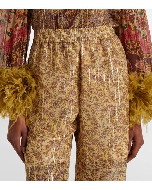 Valentino Printed Silk-Blend Wide-Leg Pants | Lyst UK