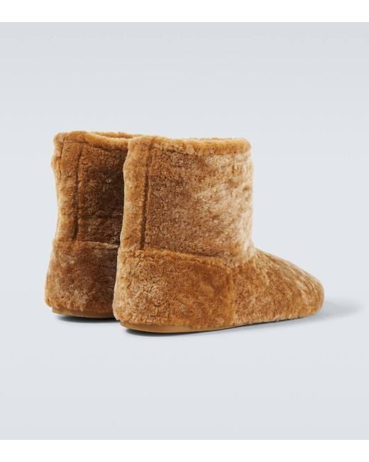 Loewe Lago Shearling Ankle Boots in Brown for Men | Lyst