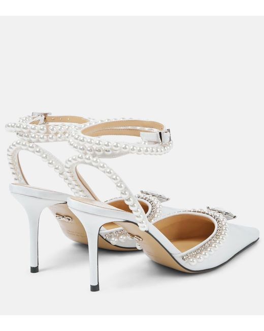 Mach & Mach Diamond Of Elizabeth Satin Pumps in Metallic | Lyst