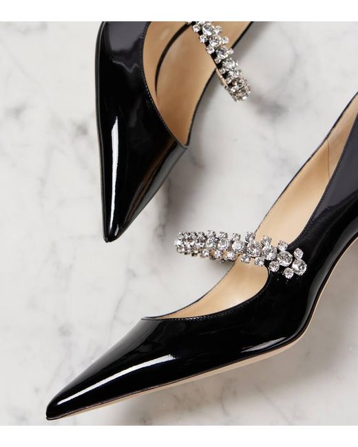 Jimmy Choo Bing 65 Embellished Patent Leather Pumps in Black | Lyst