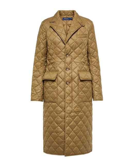 Polo Ralph Lauren Quilted Taffeta Coat In Green Lyst