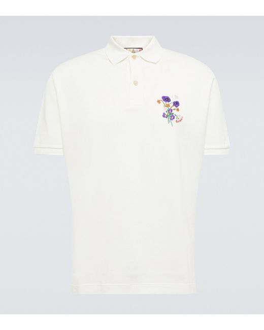 Gucci Embroidered Cotton Piqué Polo Shirt In White For Men Lyst