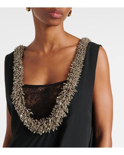 Dries Van Noten Embellished Minidress in Black | Lyst