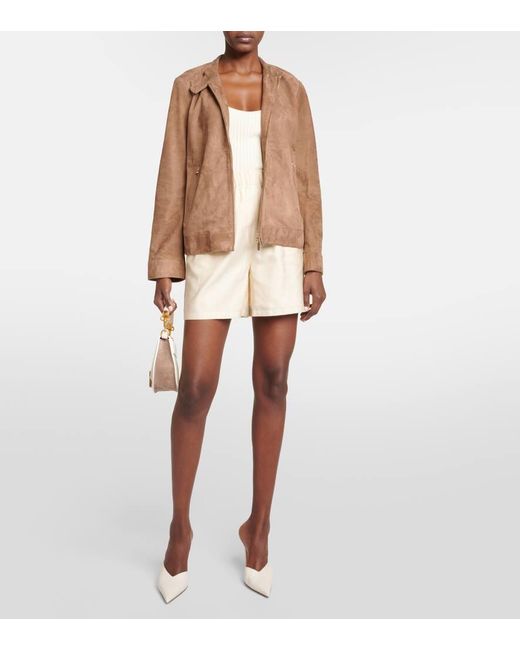 Max Mara Jene Suede Jacket in Brown | Lyst