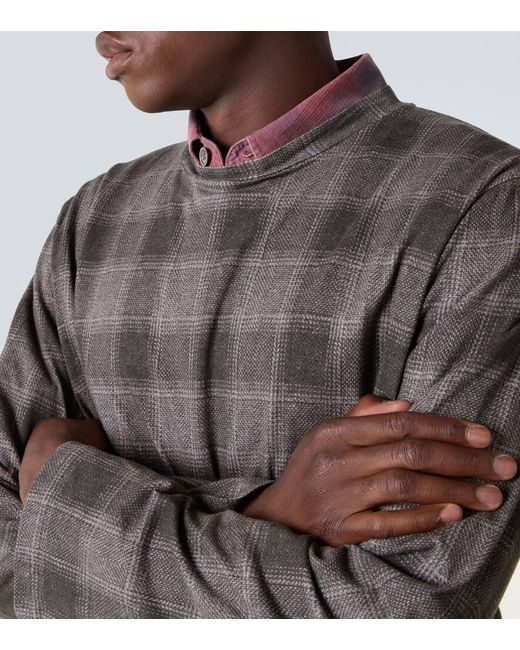 Our Legacy Box Checked Cotton Jersey T-Shirt in Grey for Men | Lyst UK
