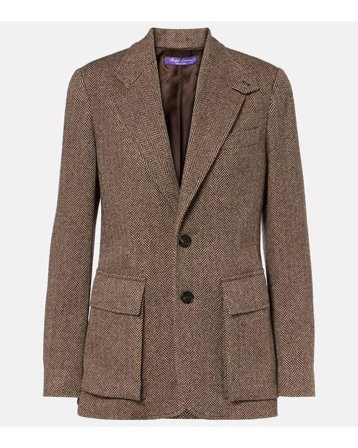 Ralph Lauren Preston Ii Herringbone Tweed Blazer in Brown | Lyst