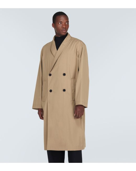Lemaire Cotton Gabardine Trench Coat in Natural for Men | Lyst UK