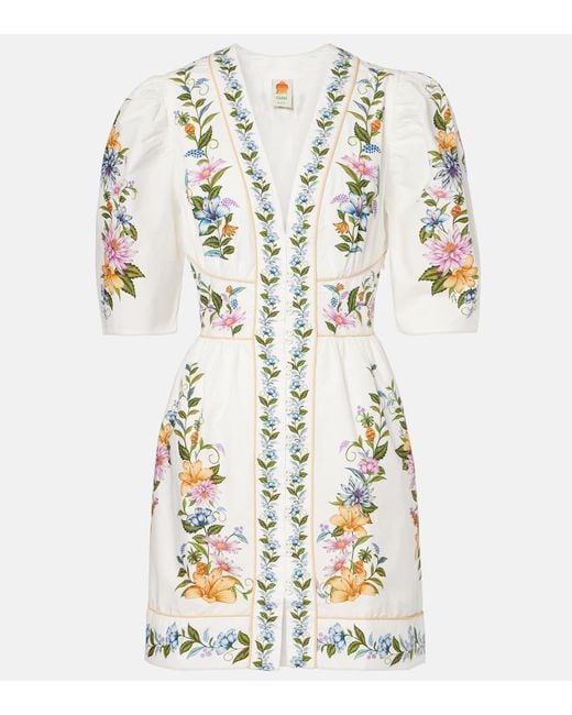 FARM Rio Sweet Bloom Cotton Minidress in Metallic | Lyst