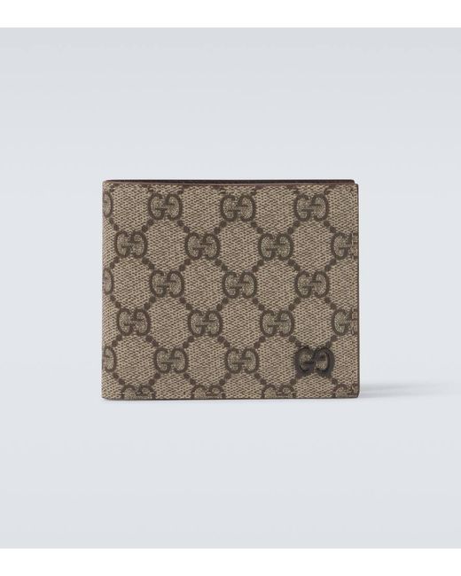 Gucci Gg Faux Leather Bifold Wallet in Metallic for Men | Lyst