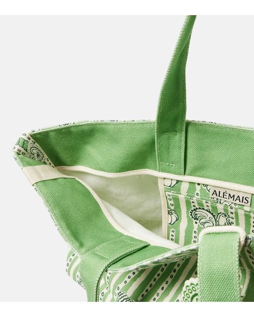 ALÉMAIS Lula Large Printed Canvas Tote Bag in Green | Lyst