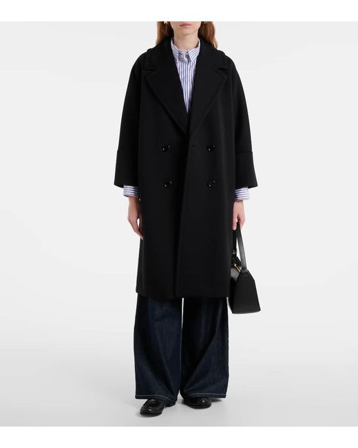 Max Mara Emma Jersey Coat in Black | Lyst