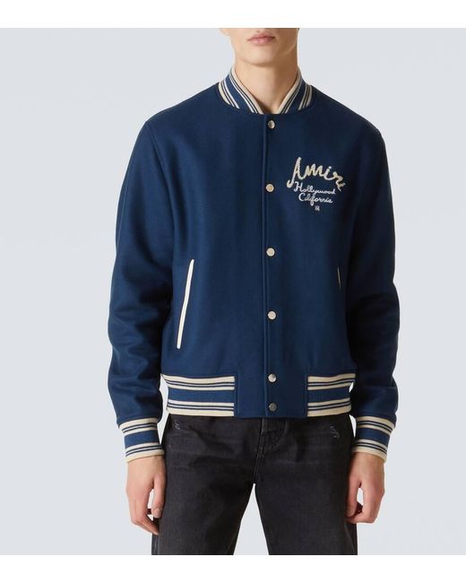 Amiri Hollywood Wool-blend Varsity Jacket in Blue for Men | Lyst